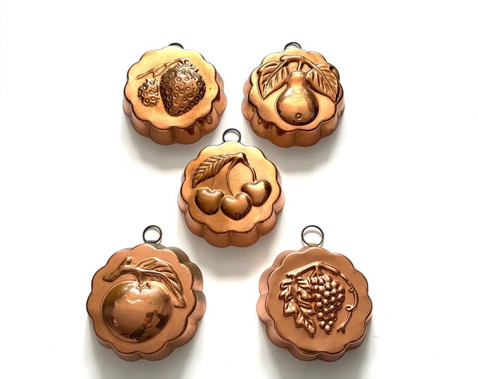 Vintage Miniature Copper Molds | Copper Wall Decor | Rustic Kitchen ...