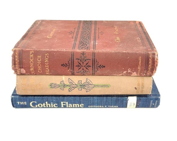 Vintage Book Set | Decorative Books | Dark Academia Decor | Stack of ...