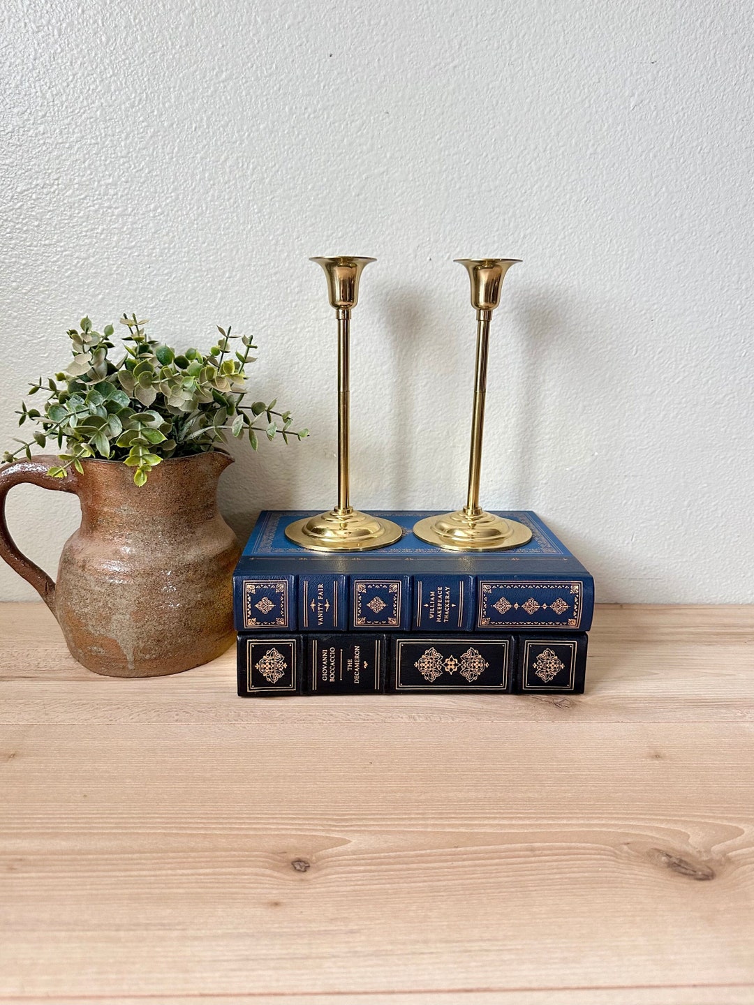Vintage Candlestick Holders, Brass Candlestick Holder Set - Etsy