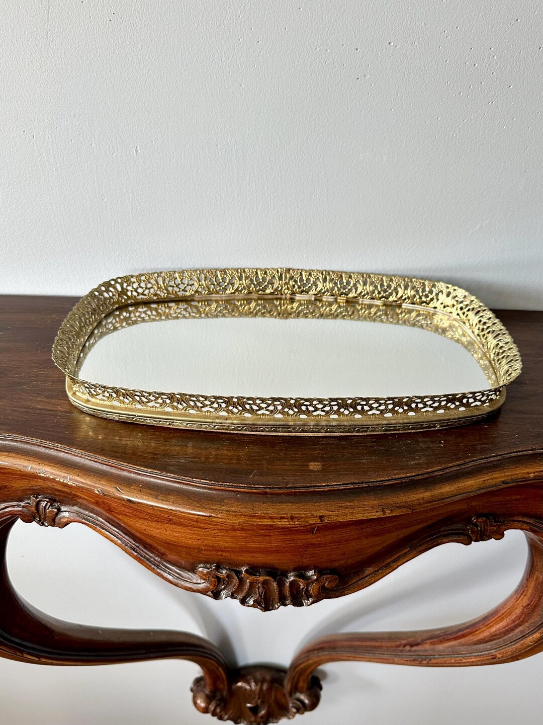 Vintage Vanity Tray | Mirrored Rectangle Vanity Tray - Etsy