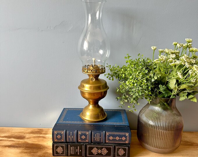 Vintage Brass Oil Lamp | Cottage Core Decor - Etsy