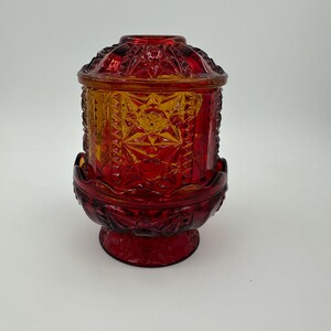 Vintage Fairy Lamp Ruby Red Glass Fairy Lamp Indiana Glass Ruby Red ...