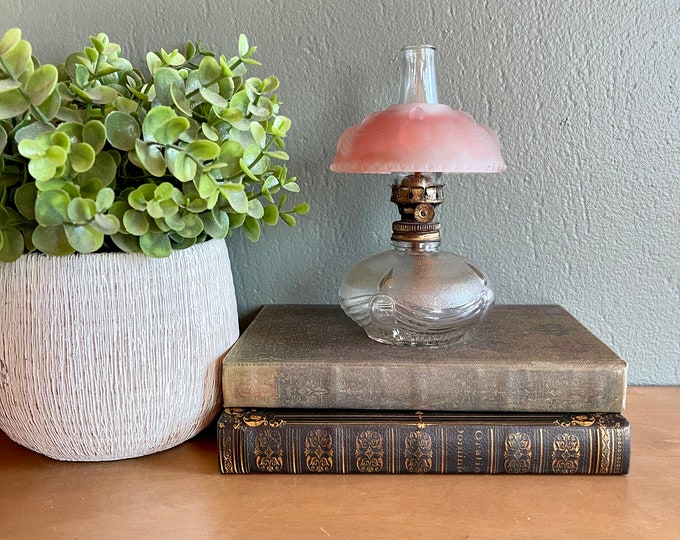 Vintage Miniature Clear Glass Oil Lamp - Etsy