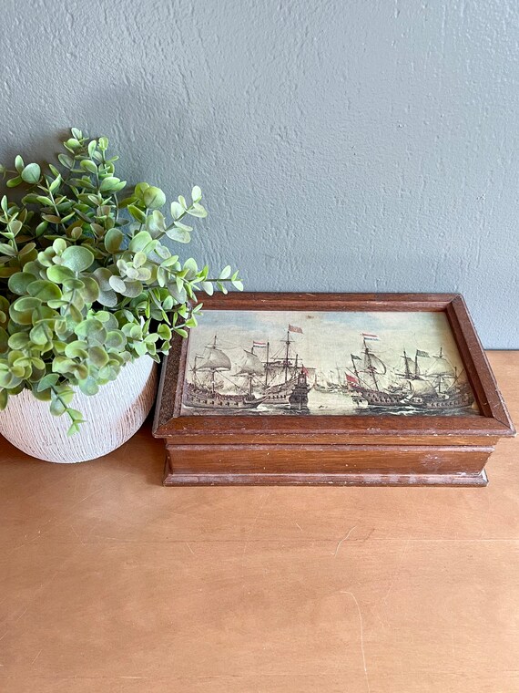 Vintage wooden box, Vintage Pyrography box, Memory … - Gem