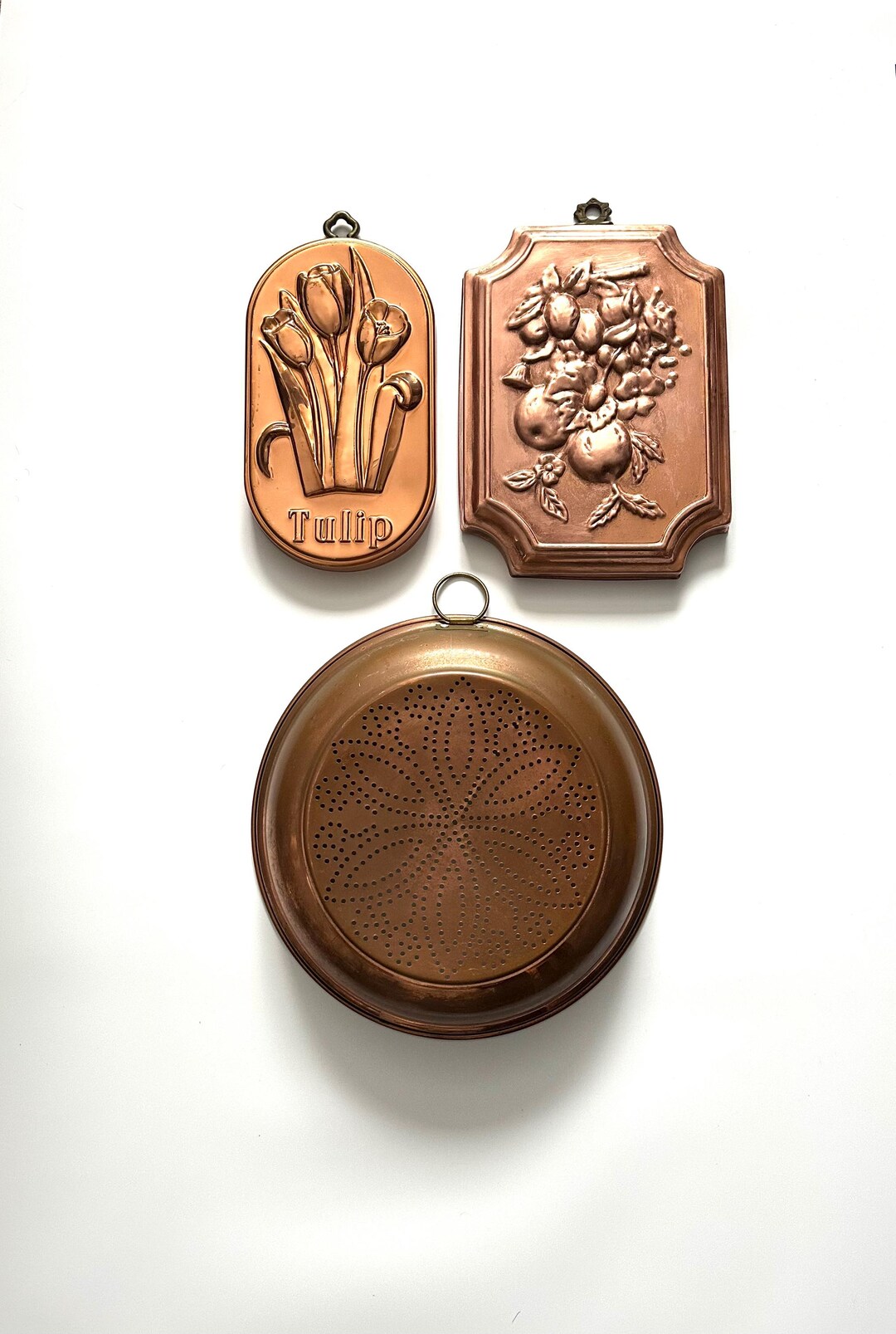 Vintage Copper Mold Plaques | Copper Wall Decor | Rustic Kitchen Decor ...