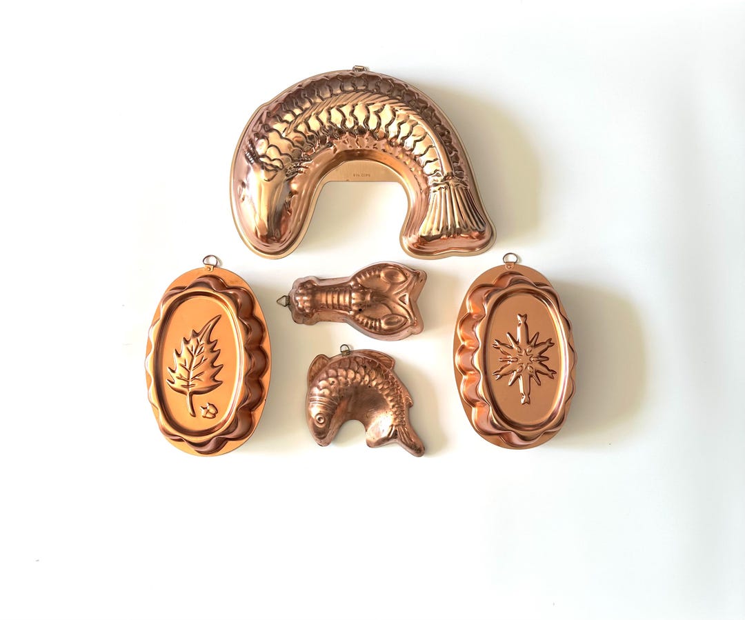 Vintage Copper Mold Plaques | Copper Wall Decor | Rustic Kitchen Decor ...