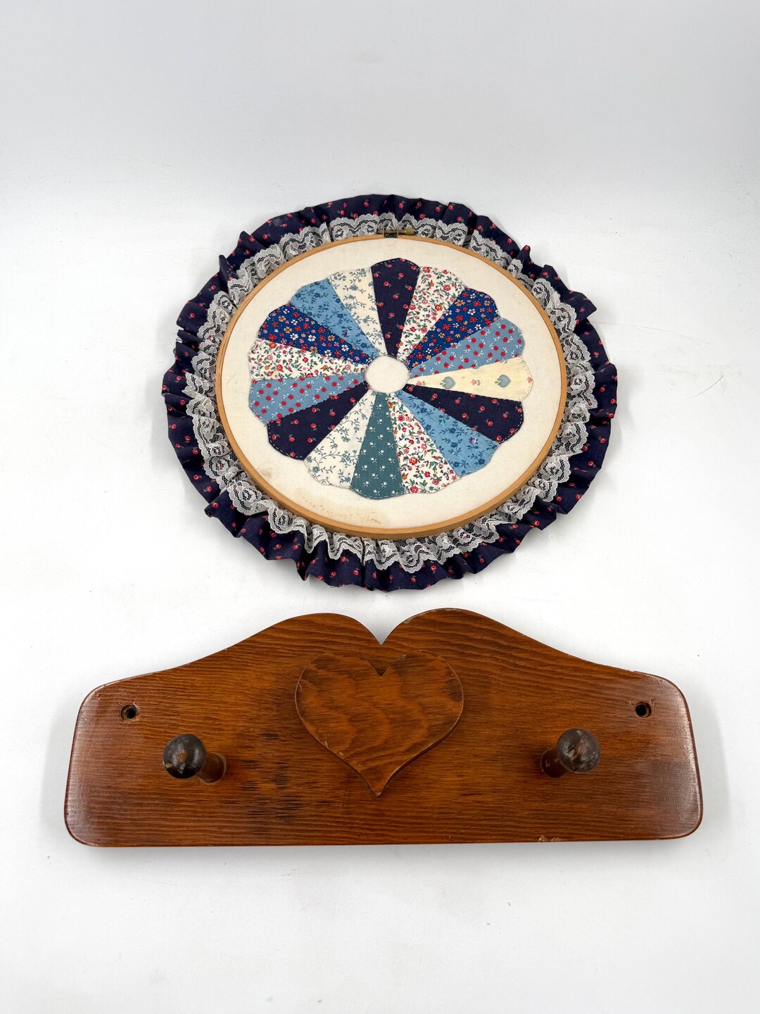 Vintage Wall Decor | Wood Heart Peg Rack | Cottage Core Decor | Grandma ...