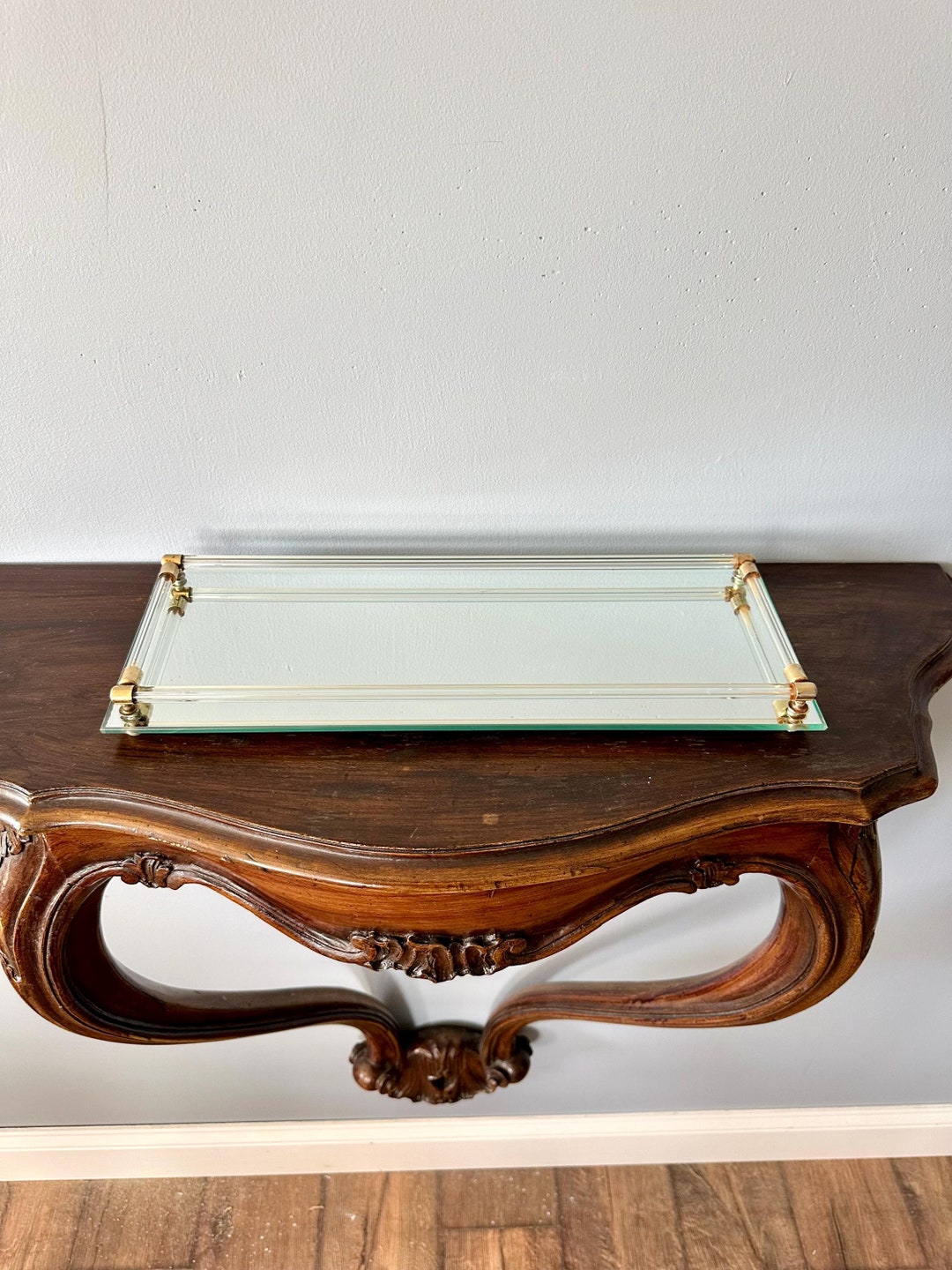 Vintage Vanity Tray Mirrored Rectangle Vanity Tray - Etsy