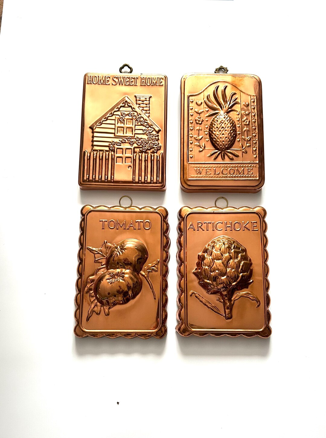 Vintage Copper Mold Plaques | Copper Wall Decor | Rustic Kitchen Decor ...