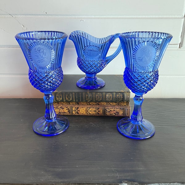 Cobalt Blue Goblets - Etsy