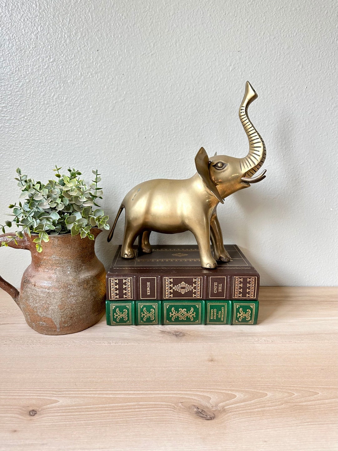 Vintage MCM Elephant, Large Brass Elephant - Etsy