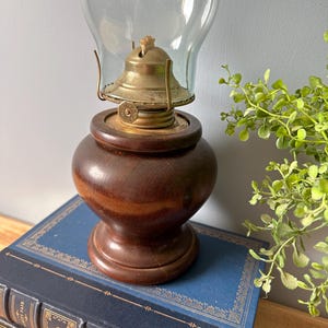 Vintage Oil Lamp Wood Oil Lamp Cottage Core Decor Rustic Farmhouse ...