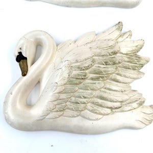 Vintage Chalkware Swan Set | Miller Studio Chalkware White Swan Hanging ...