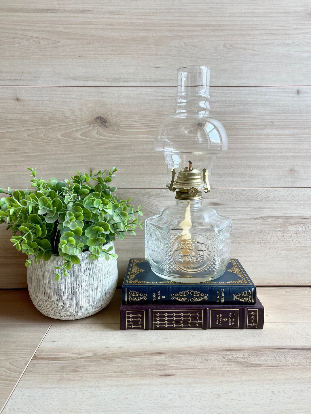 Vintage Clear Glass Oil Lamp, Lamplighter Farm Oil Lamp - Etsy