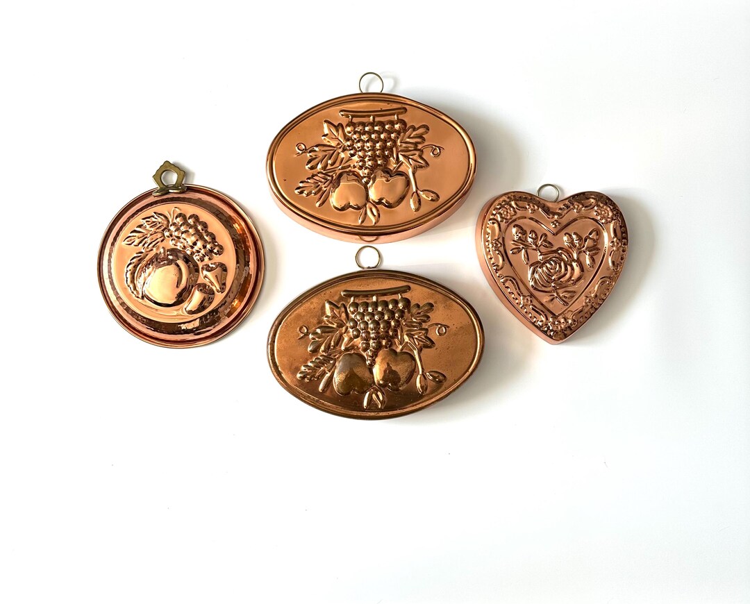 Vintage Copper Mold Plaques | Copper Wall Decor | Rustic Kitchen Decor ...