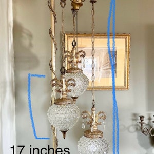 Vintage Swag Lamp Hollywood Regency Triple Swag Light Triple Globe ...