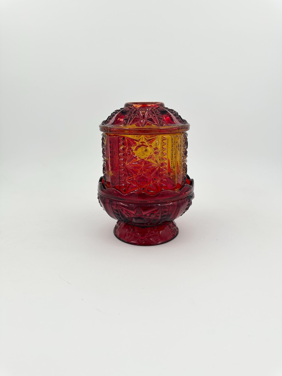 Vintage Fairy Lamp | Ruby Red Glass Fairy Lamp | Indiana Glass Ruby Red ...