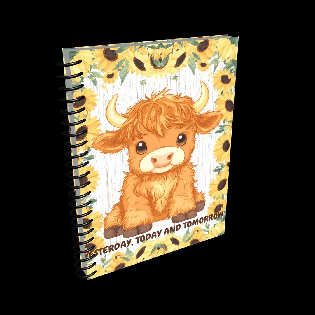 Highland Cow Writing Journal/personalize Full Color Soft Cover/lined ...