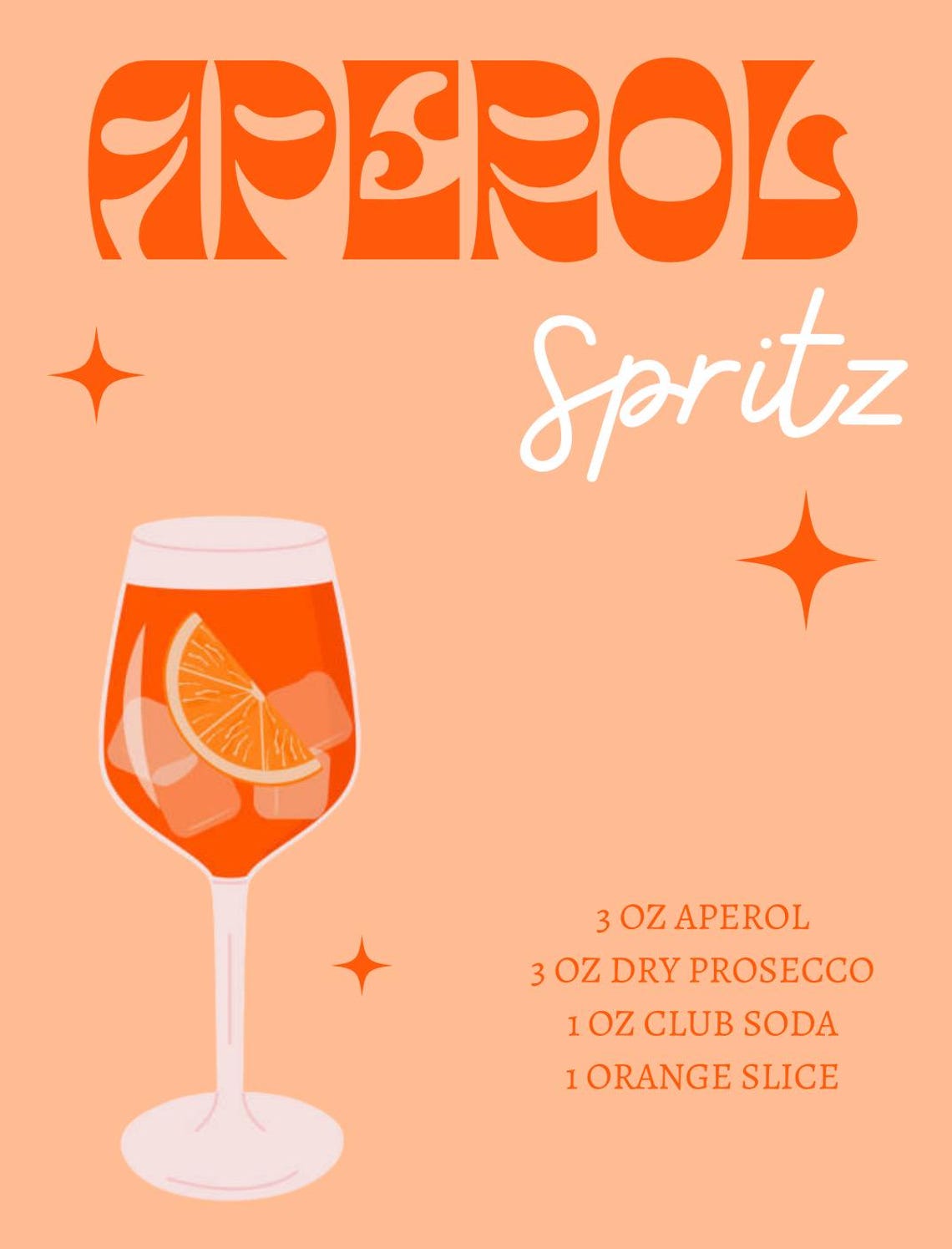 Aperol Spritz Art Print: Art, Print, Wall Decor, Wall Art, Dorm ...