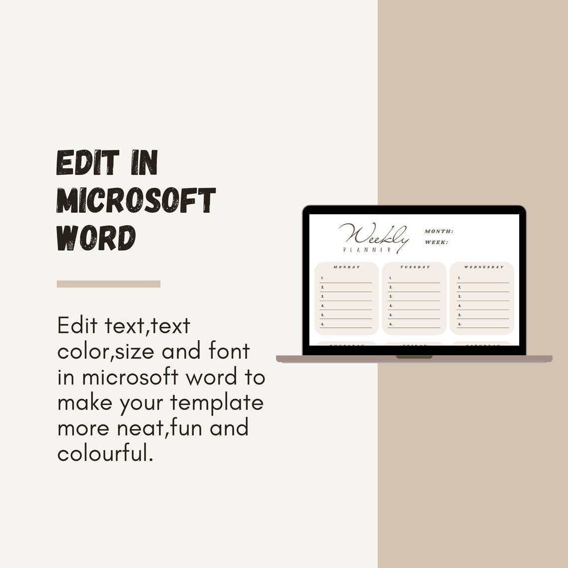Digital Weekly Planner, Instant Download, Weekly to Do List, Printable ...