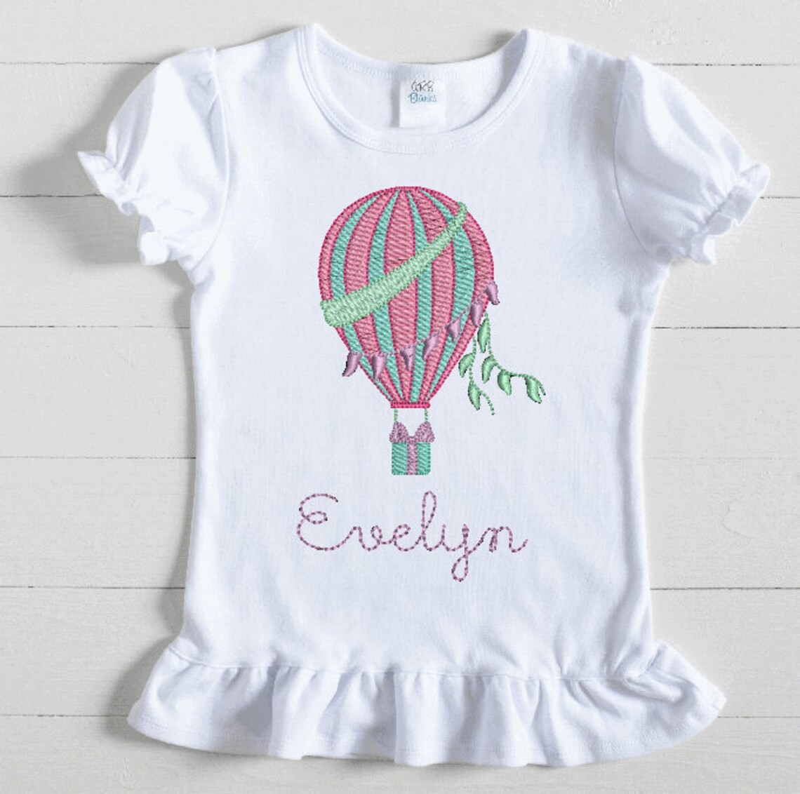 Hot Air Balloon Name Embroidered Shirt - Etsy