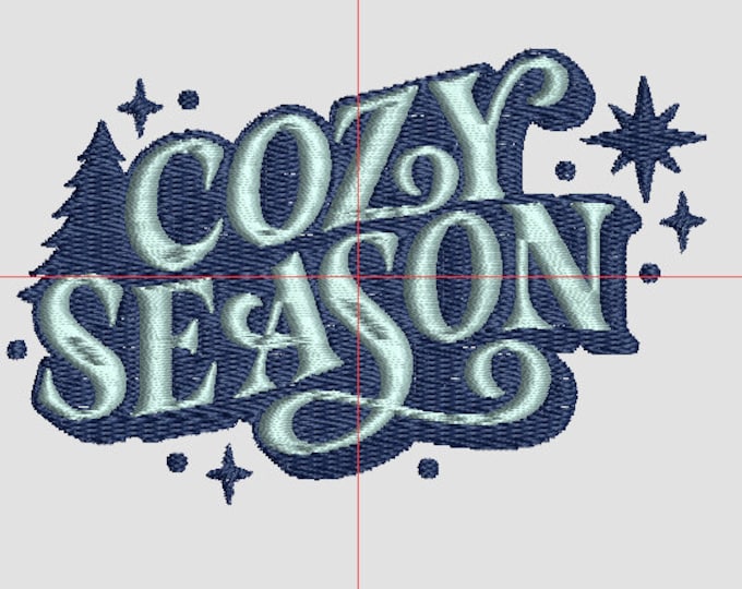 Cozy Season Retro Letters Embroidery Design Digital Download - Etsy