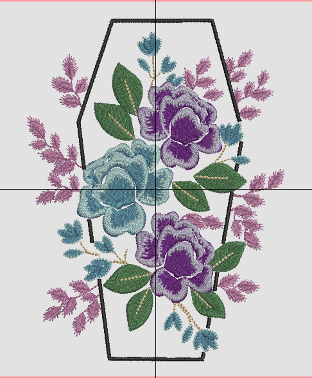 Floral Coffin Embroidery Design Digital Download - Etsy
