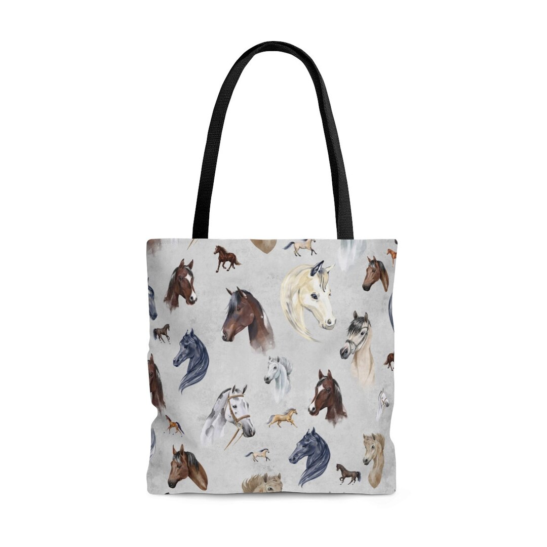Horses in Profile Tote Bag Shoulder Bag Reusable Bag Barn - Etsy