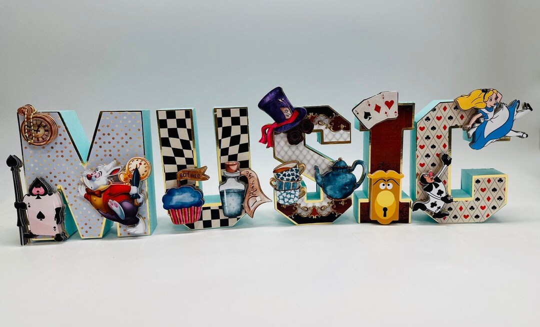 ALICE IN WONDERLAND 3D Letters Alice 3D Letters Decor Alice - Etsy
