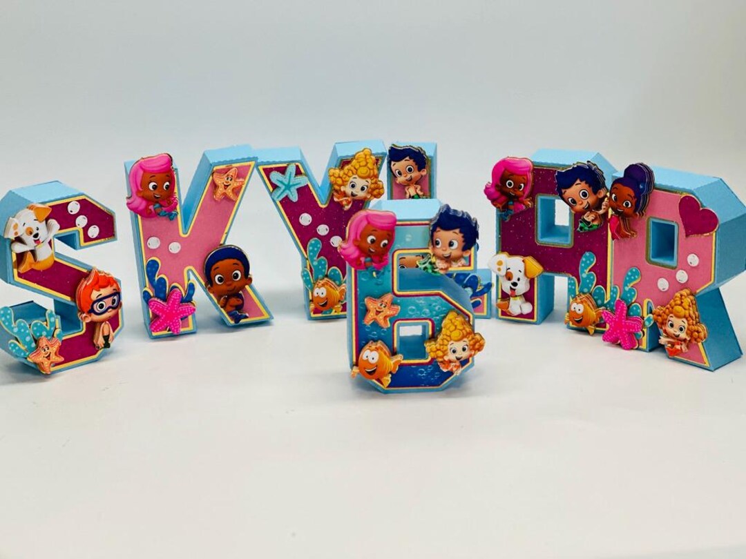 GUPPIES 3D LETTERS, 3D Letters Any Theme - Etsy