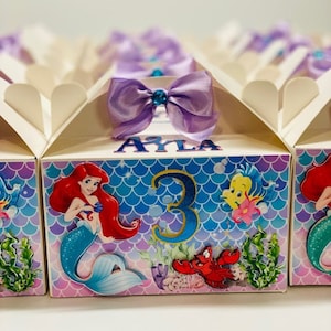 Mermaid Treat Box Ariel Birthday Favor Box, Gable Favor Box, Mermaid ...