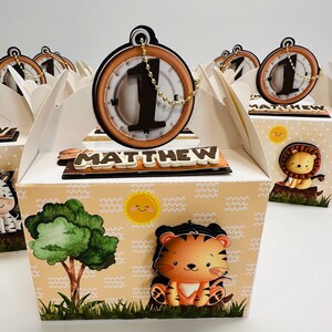 SAFARI GABLE BOX, Safari Birthday Favor Box, Gable Favor Box, Safari ...