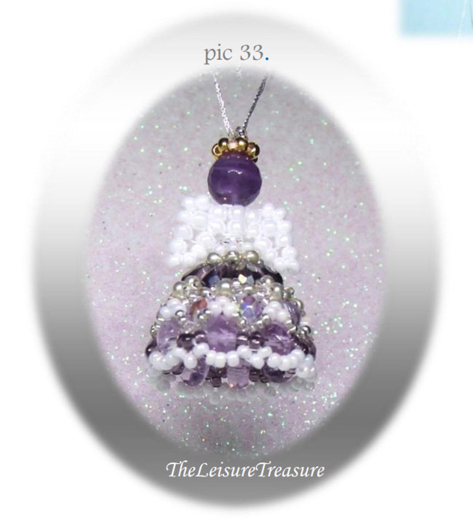 3 Pdf Tutorial Angel Bell Beading Pattern PRINCESS PENDANT, EARRINGS ...