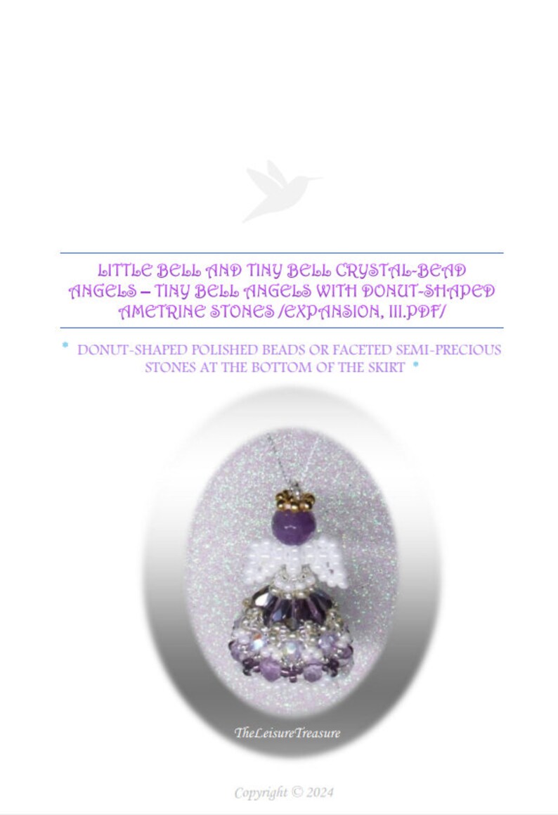 3 Pdf Tutorial Angel Bell Beading Pattern PRINCESS PENDANT, EARRINGS ...