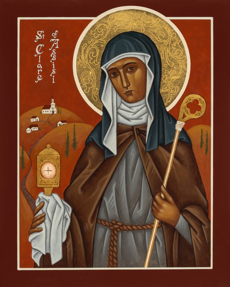 Saint Clare of Assisi, Icon Print - Etsy