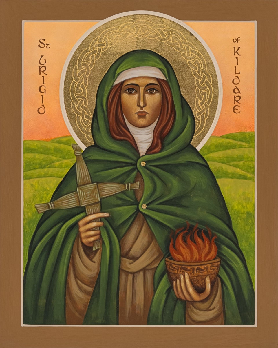 Saint Brigid of Kildare Icon Print - Etsy