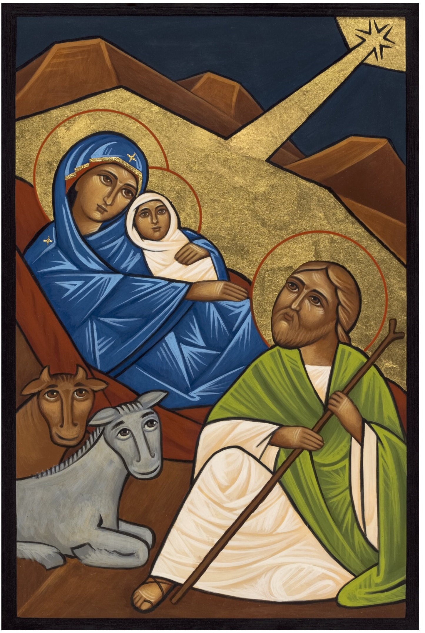 Neo-coptic Nativity Icon Print - Etsy