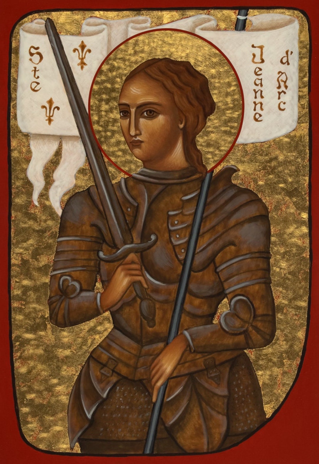 Saint Joan of Arc Icon Print - Etsy