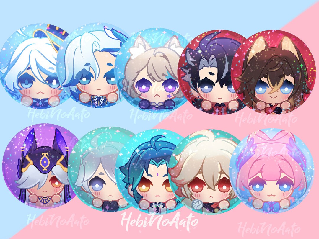 Genshin Impact Star Holo Buttons / Pins / Accessory - Etsy