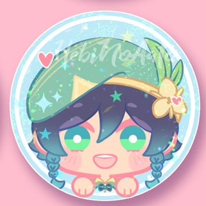 Genshin Impact Star Holo Buttons / Pins / Accessory - Etsy