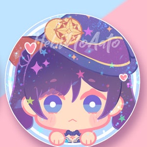 Genshin Impact Star Holo Buttons / Pins / Accessory - Etsy