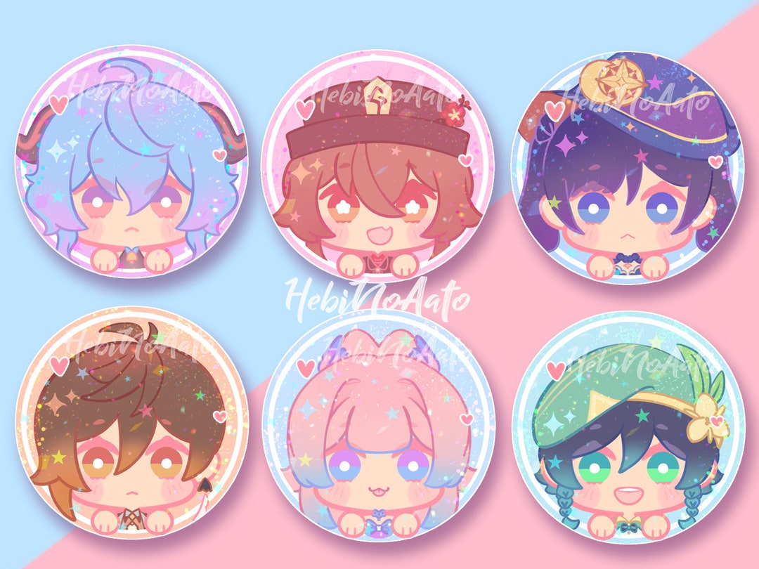 Genshin Impact Star Holo Buttons / Pins / Accessory - Etsy