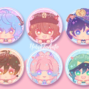 Genshin Impact Star Holo Buttons / Pins / Accessory - Etsy