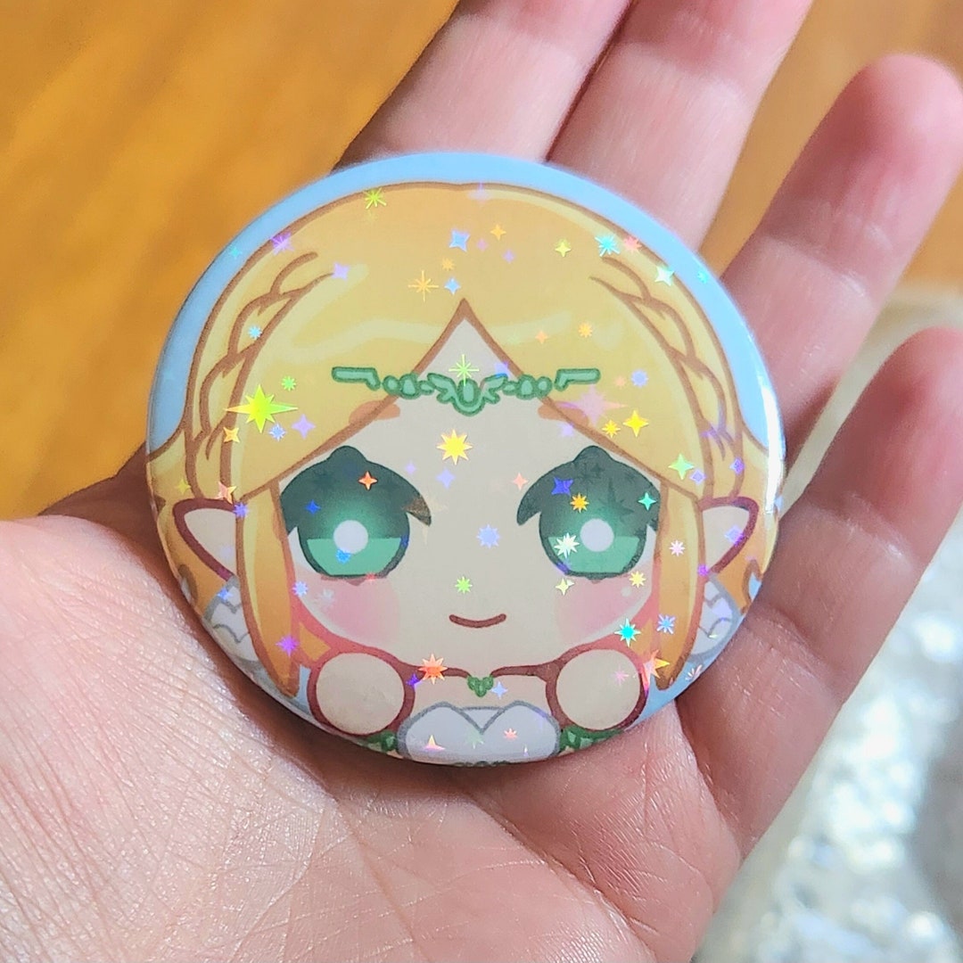 Zelda and Link - Star Holo Buttons / Pins / Accessory - Etsy