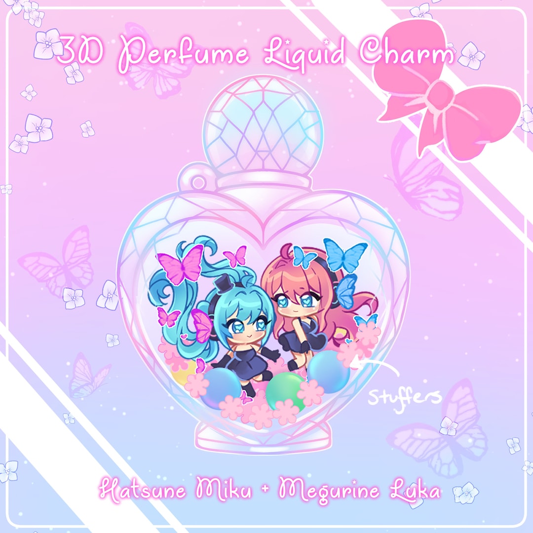 Hatsune Miku and Megurine Luka 3D Liquid Perfume Charm Magnet Shaker ...