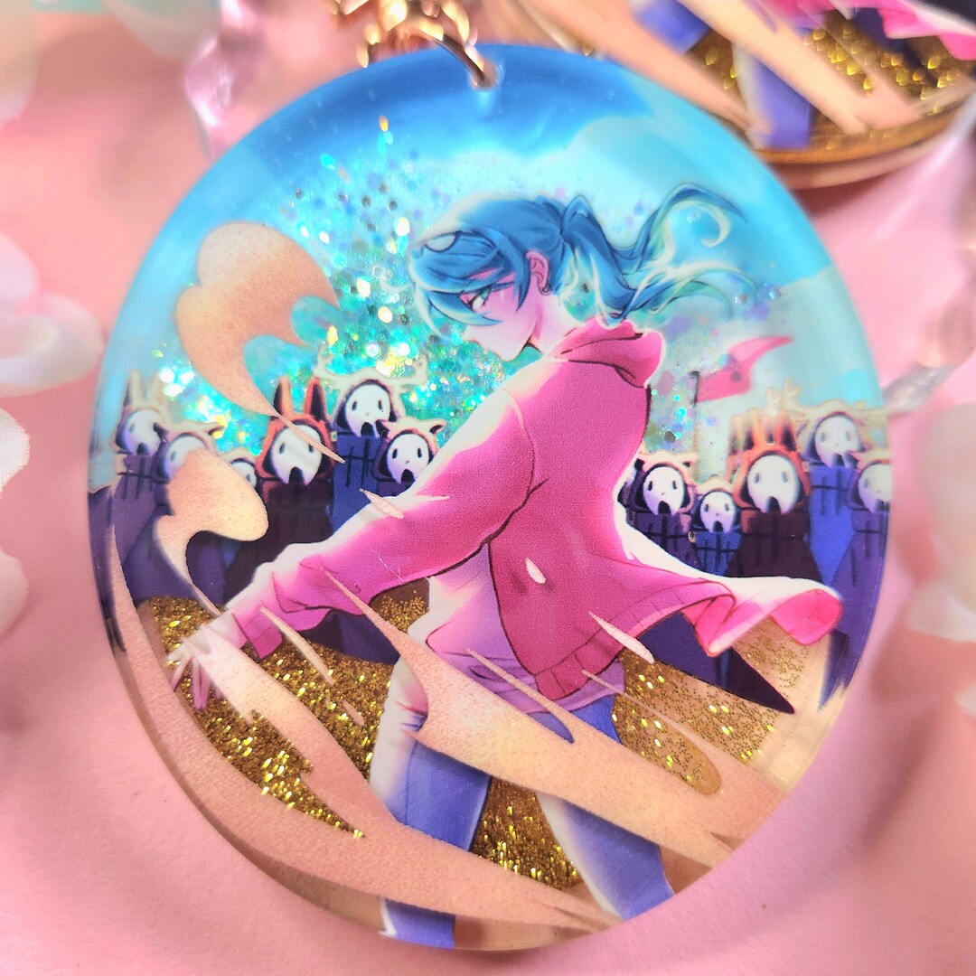 Hatsune Miku Sand Planet Quicksand Liquid Charm Vocaloid Keychain ...