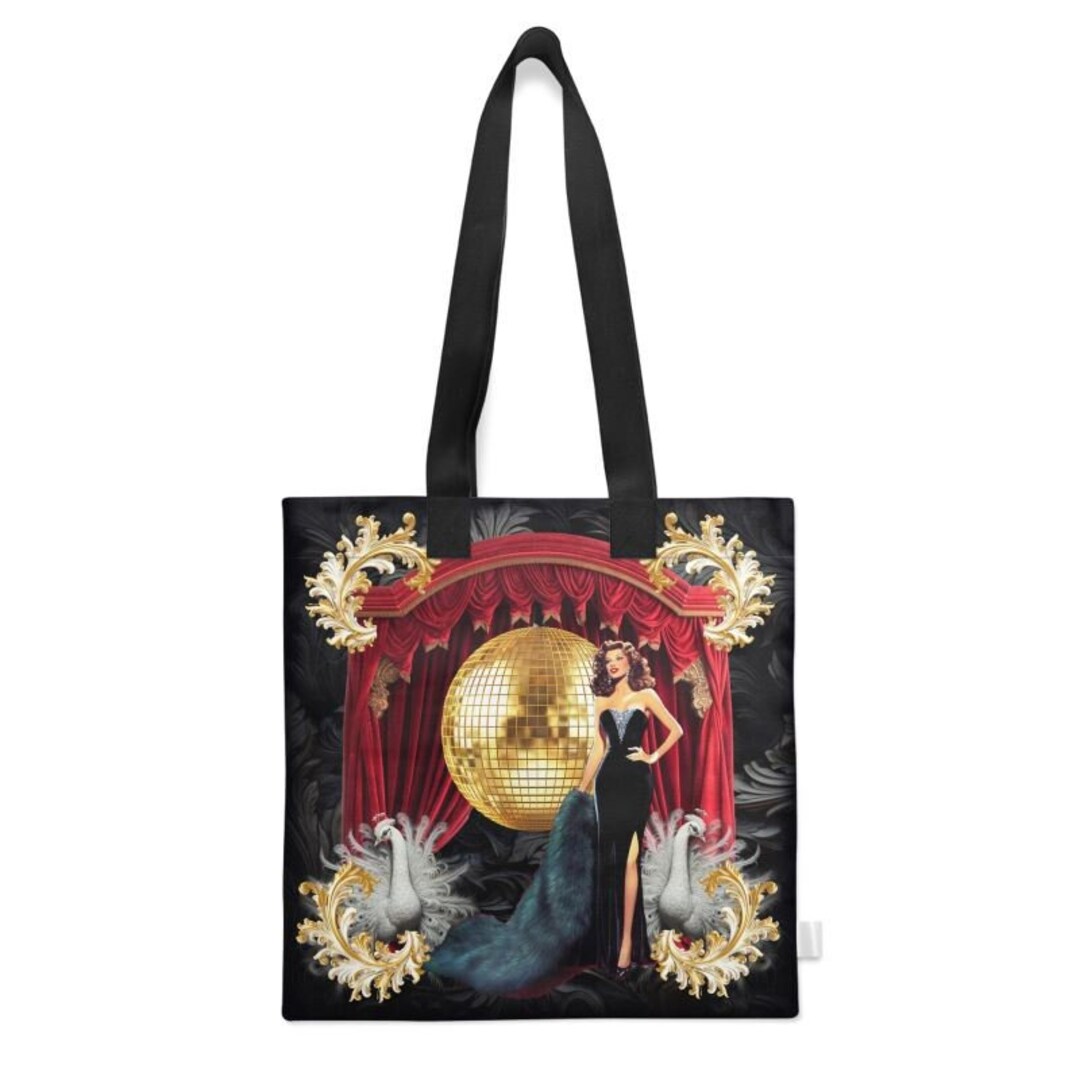 Handmade, Maximalist, Vintage, Retro Large 45cm by 45cm Canvas Tote ...