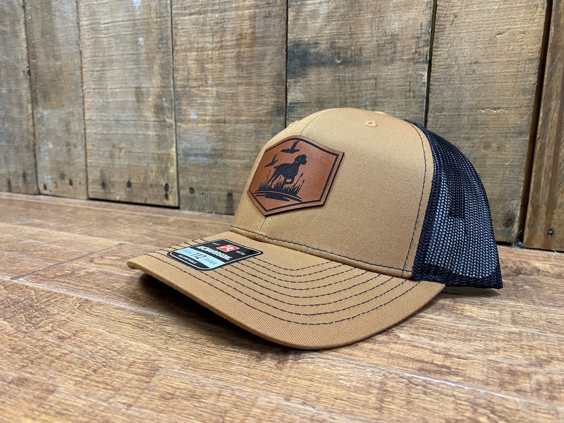 Pheasant/dog Leather Patch Hat Laser Engraved Richardson 112 - Etsy