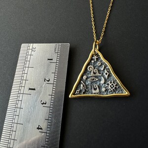 Triangle Ancient Symbols Amulet Necklace, 925 Sterling Silver Holly ...