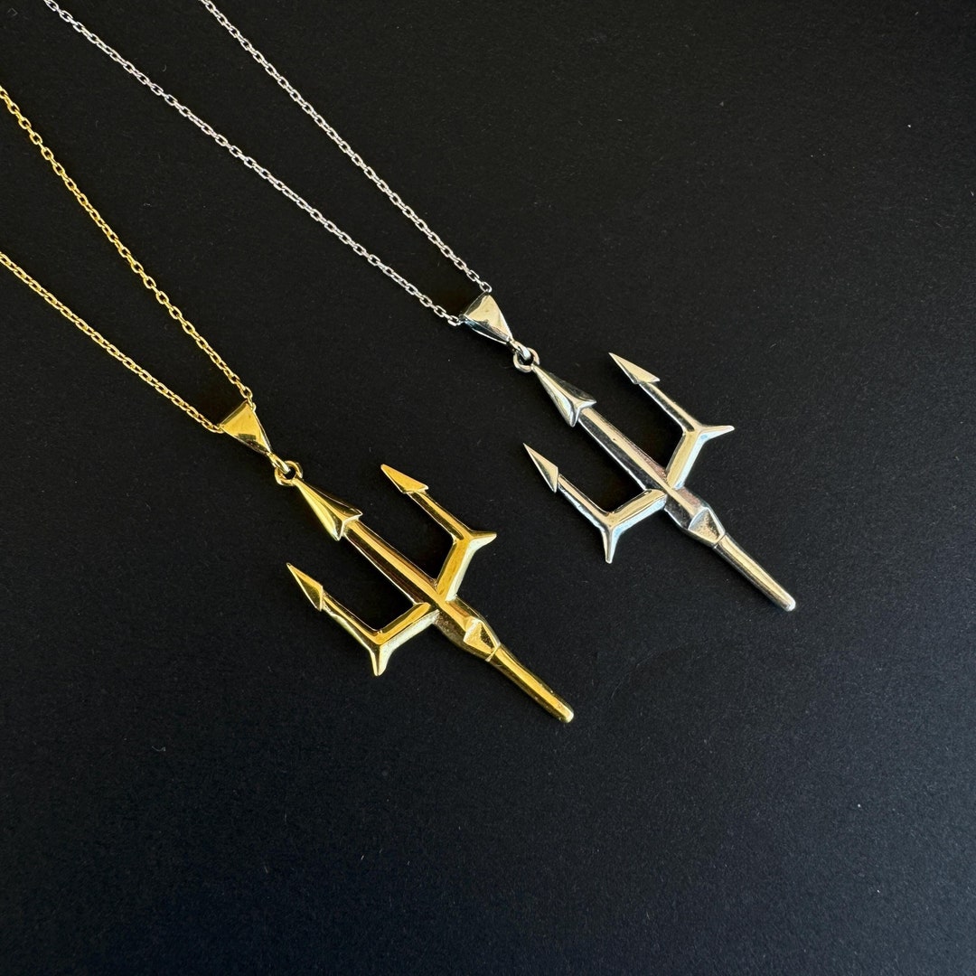 Poseidon's Trident Necklace, 925 Sterling Silver Trident of Poseidon ...
